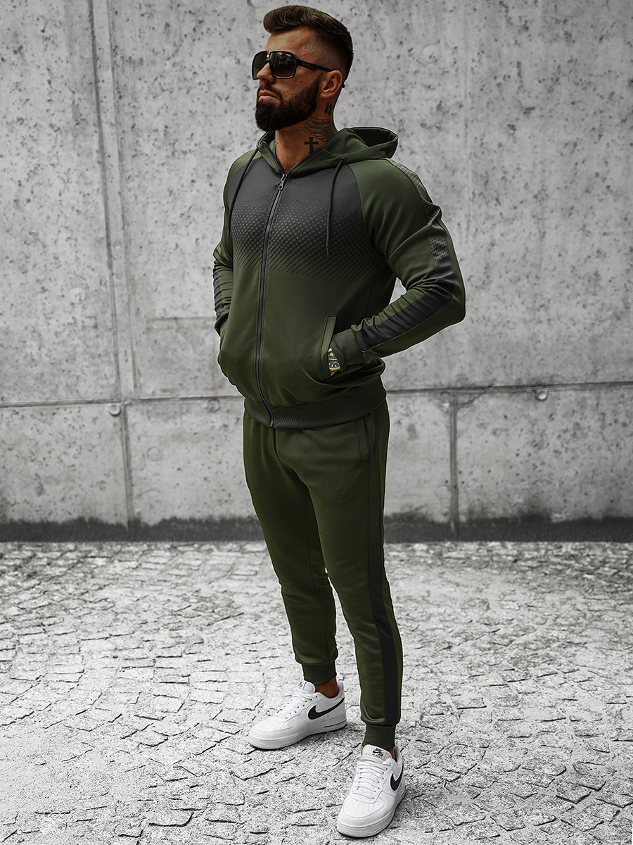 Férfi Szabadidő Együttes Zöld OZONEE JS/C8116 | OZONEE.HU