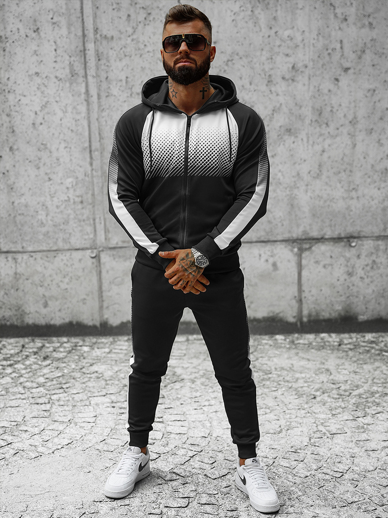 Férfi Szabadidő Együttes Fekete OZONEE JS/C8116 | OZONEE.HU