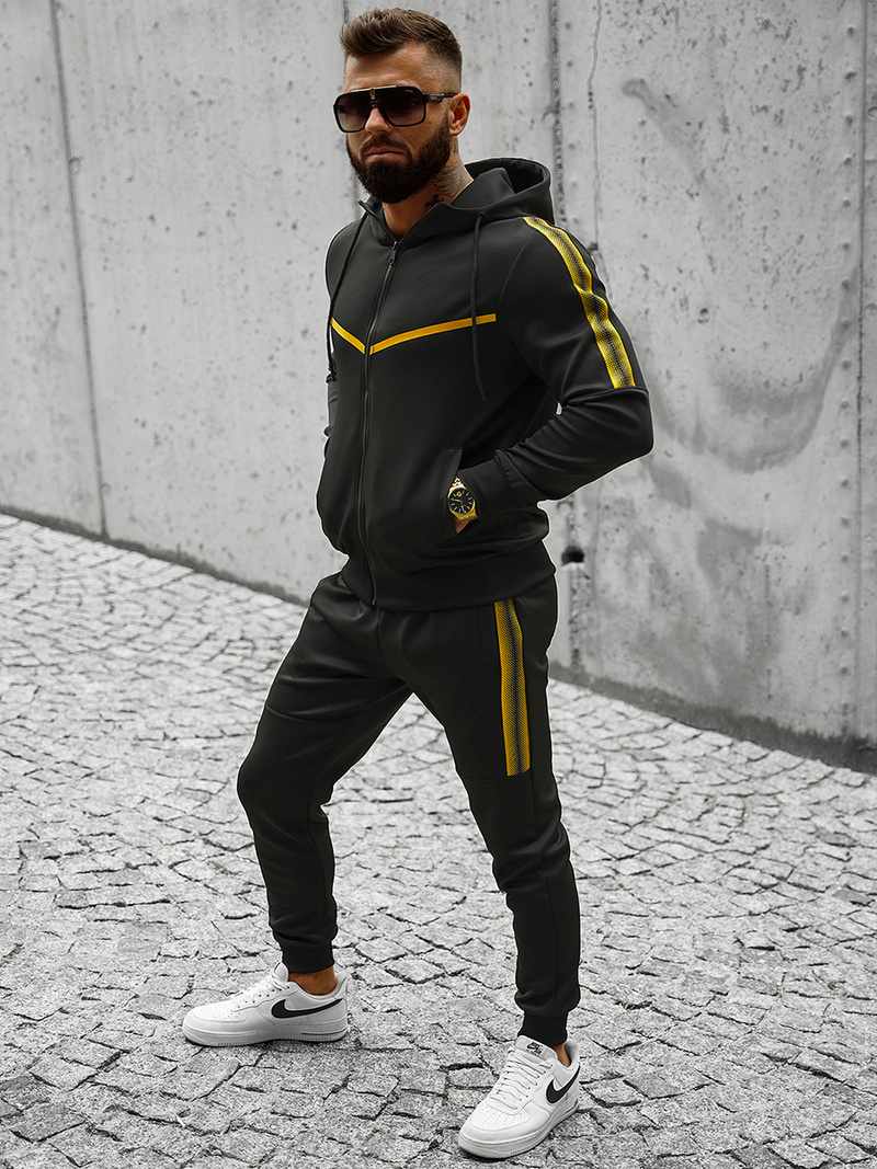 Férfi Szabadidő Együttes Fekete OZONEE JS/C8117 | OZONEE.HU